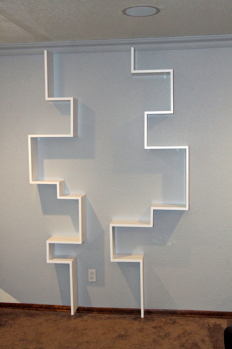 Geometric Modern Floating Wall Shelves Wall Mounted Mitred | Etsy