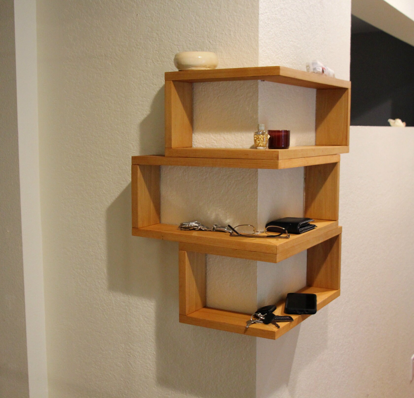 Floating Wrap Around Wall Shelves Wall Mounted Mitred Corner - Etsy