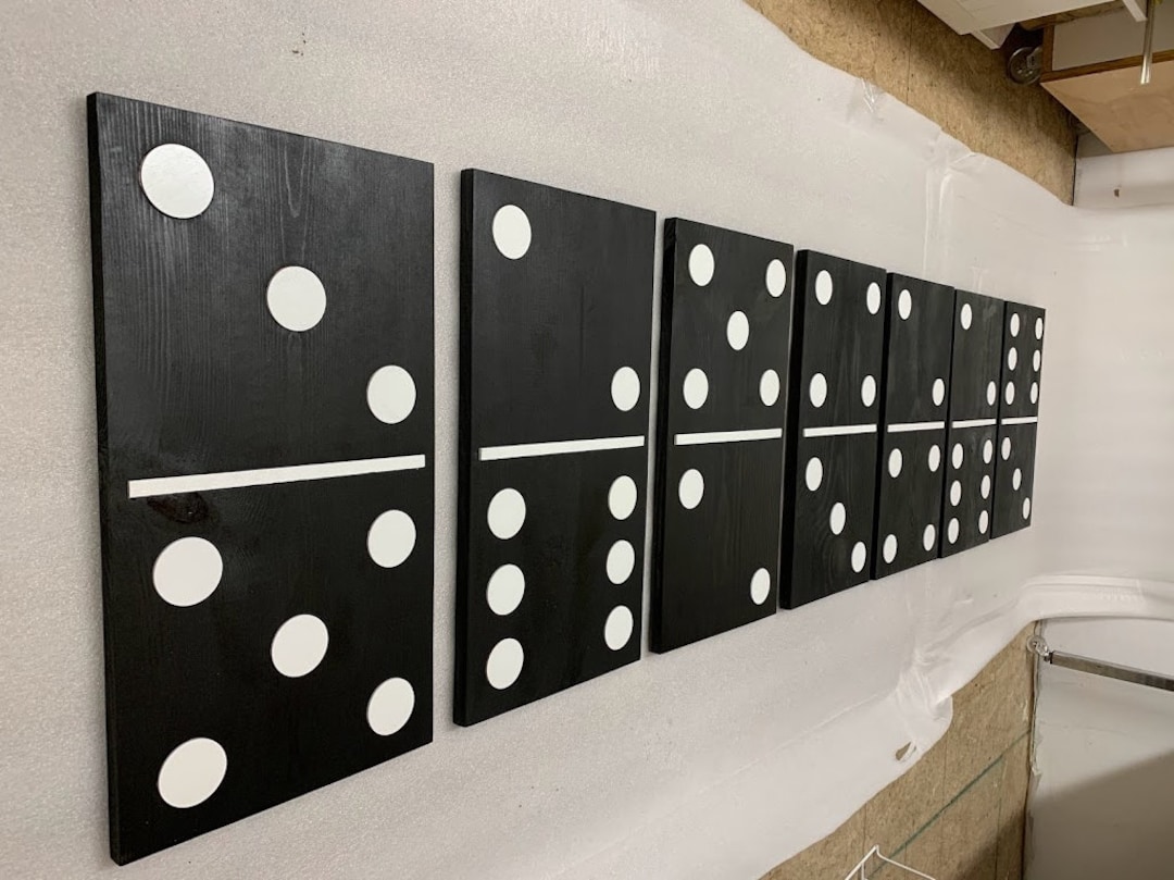 Set of Large Dominos - 7 Dominoes by 11x21 Inch Each, Large Wooden ...