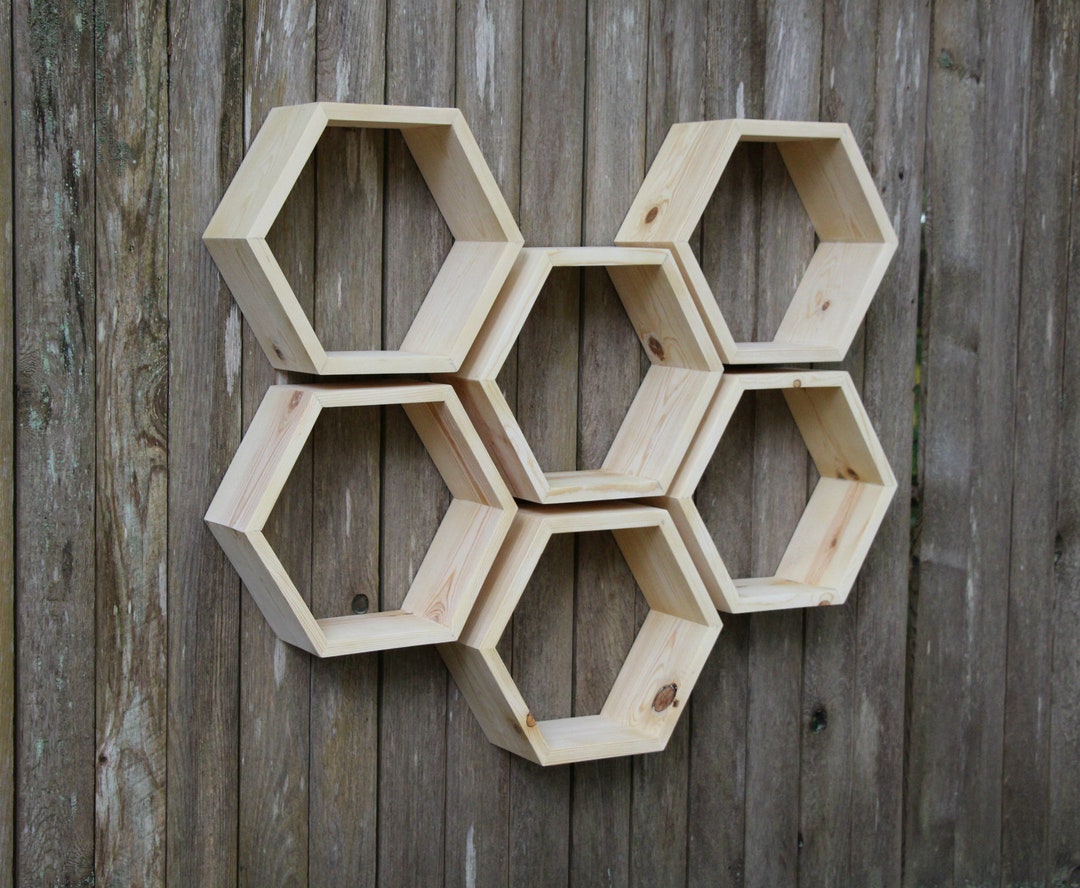 Set of 6 Large Hexagon Shelves, Hexagon Shelf, Honeycomb Shelf ...