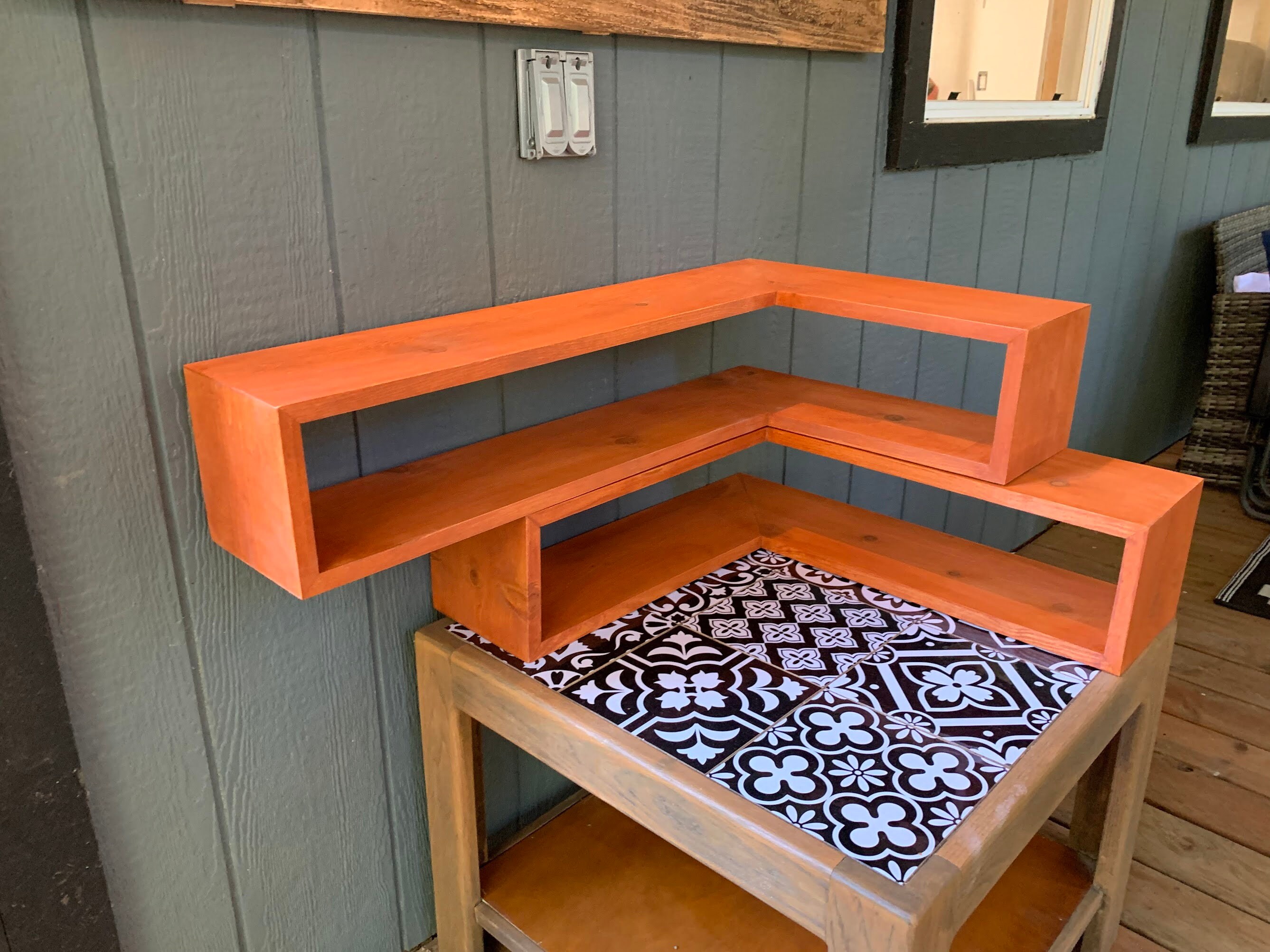 Handmade Set of 2 Large Corner Shelves. Modern Corner Shelf. - Etsy