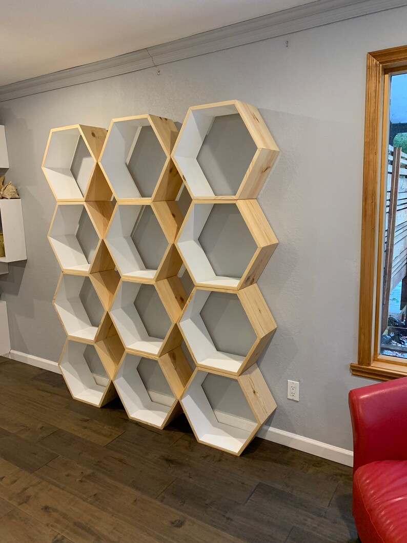 Set of 12 Extra Large Hexagon Shelves Two Colors Honeycomb - Etsy
