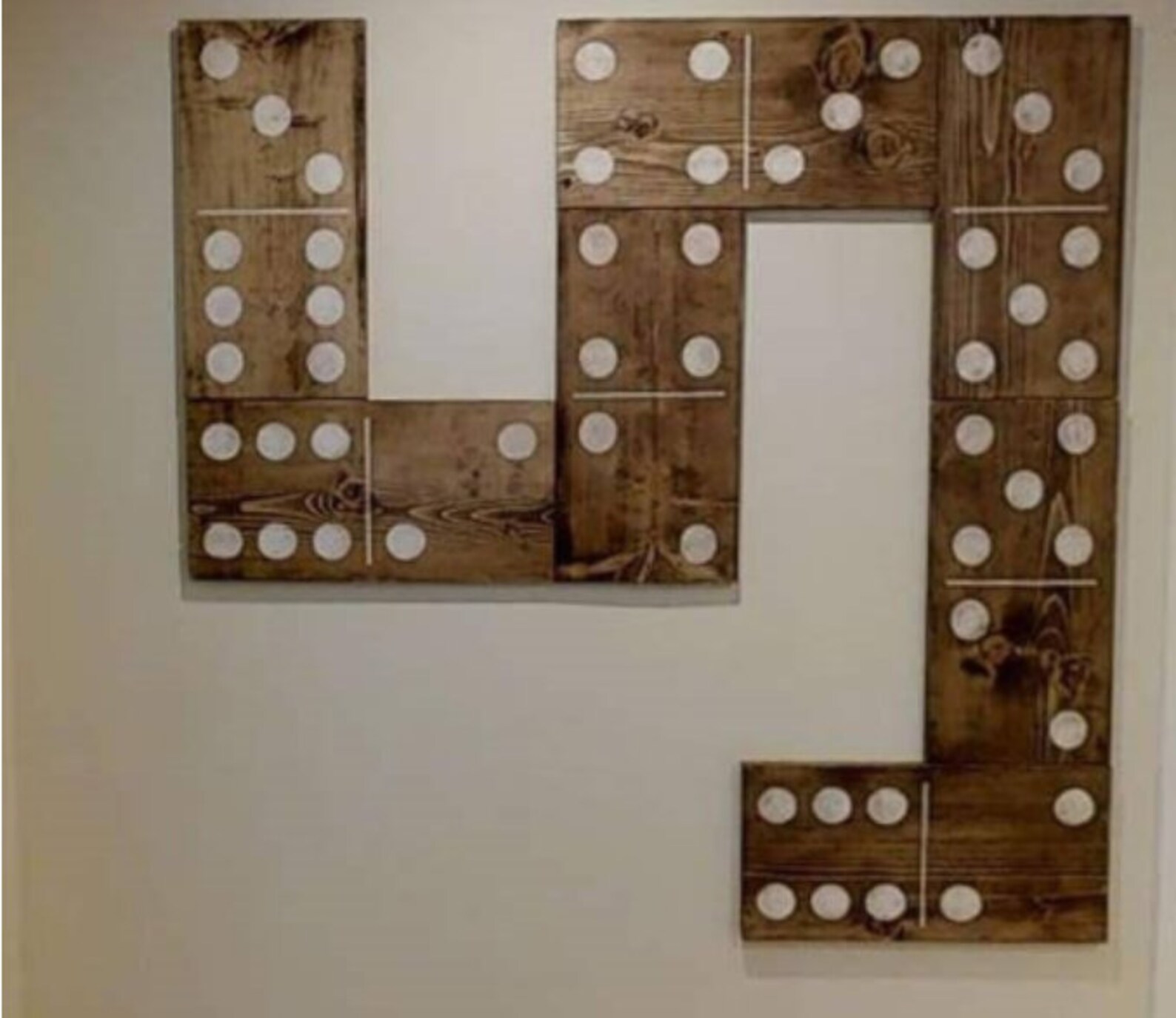 Set of 7, 21" GIANT Dominoes, Large Wooden Domino, Large Wood Wall Art ...