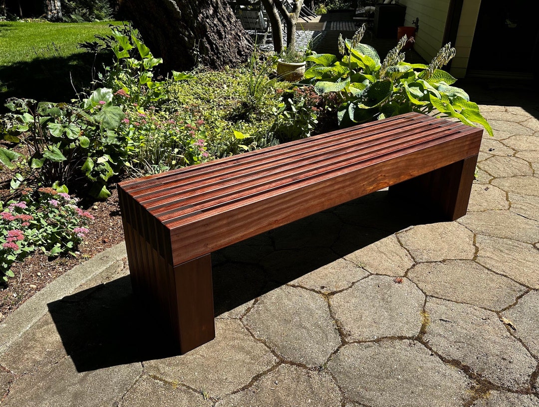 Kebony Wood Large Outdoor Bench Furniture. Made From Kebony Wood ...
