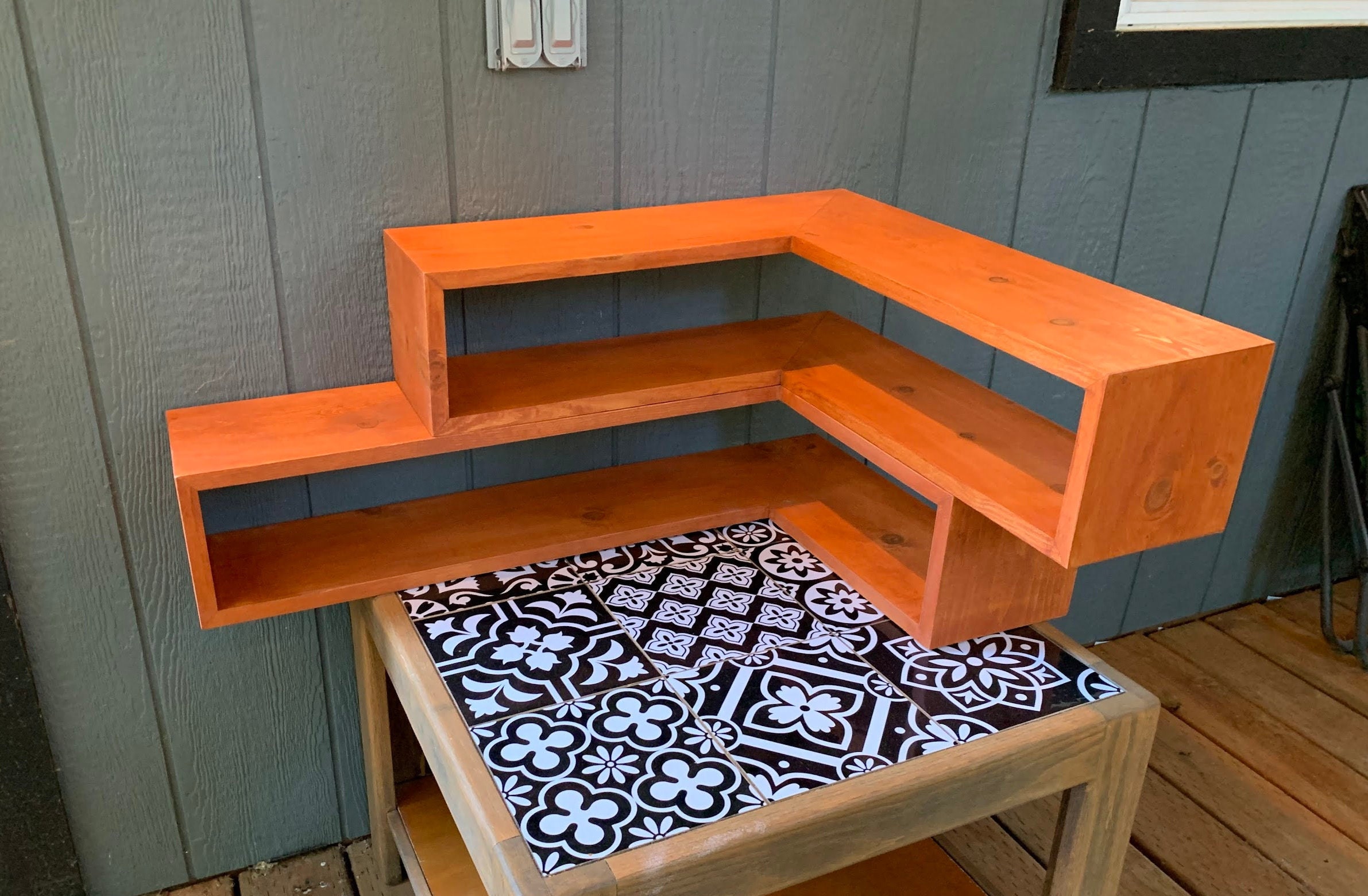 Handmade Set of 2 Large Corner Shelves. Modern Corner Shelf. - Etsy