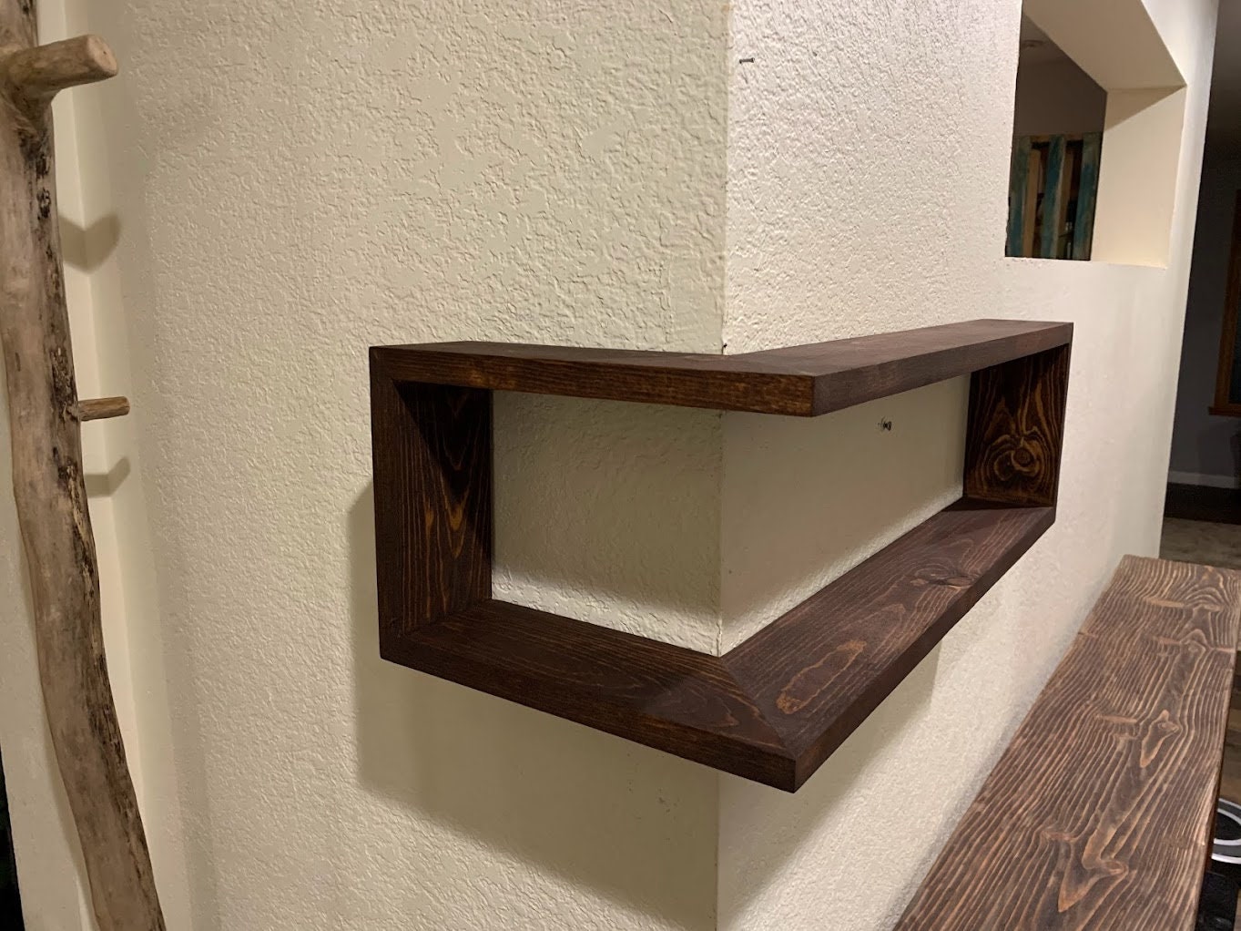 Floating Wrap Around Wall Shelves Wall Mounted Mitred Corner - Etsy