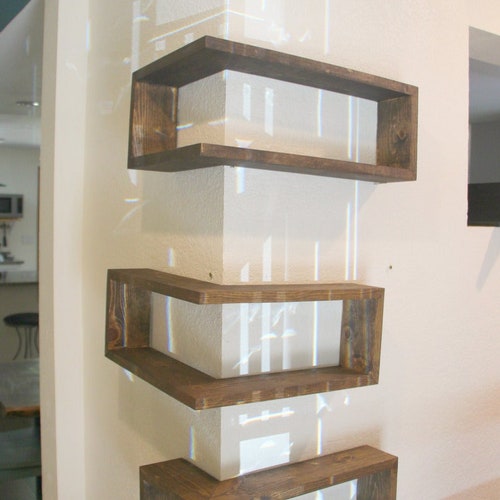 Set of 3 Shelves. Modern Corner Shelf. Floating Wrap Around - Etsy