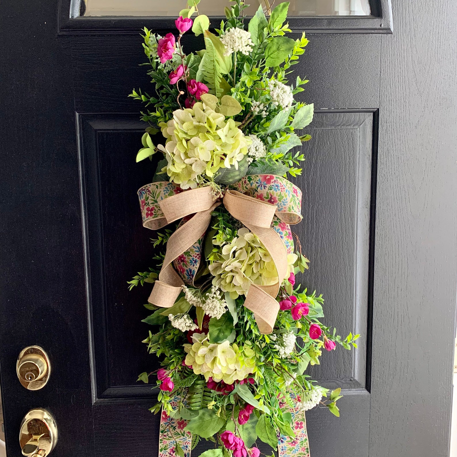 Everyday Hydrangea Swag Wreath for Front Door Hydrangea Twig - Etsy