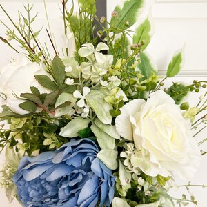 Everyday Blue Hydrangea Swag Wreath for Front Door, Hydrangea Twig Swag ...