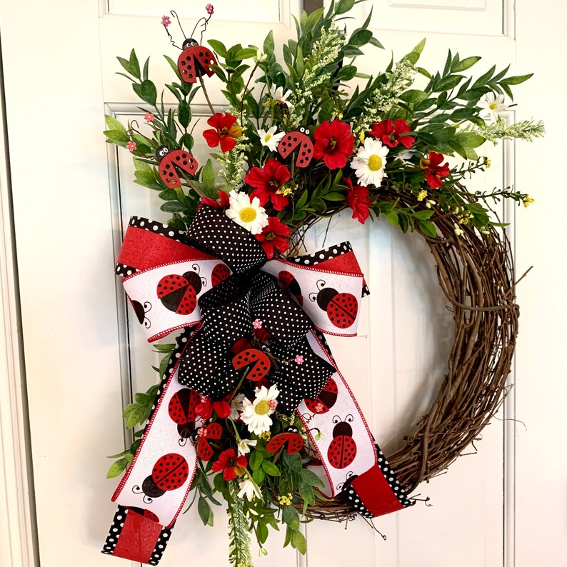 Everyday Ladybug Farmhouse Wreath Rustic Summer Porch Decor - Etsy