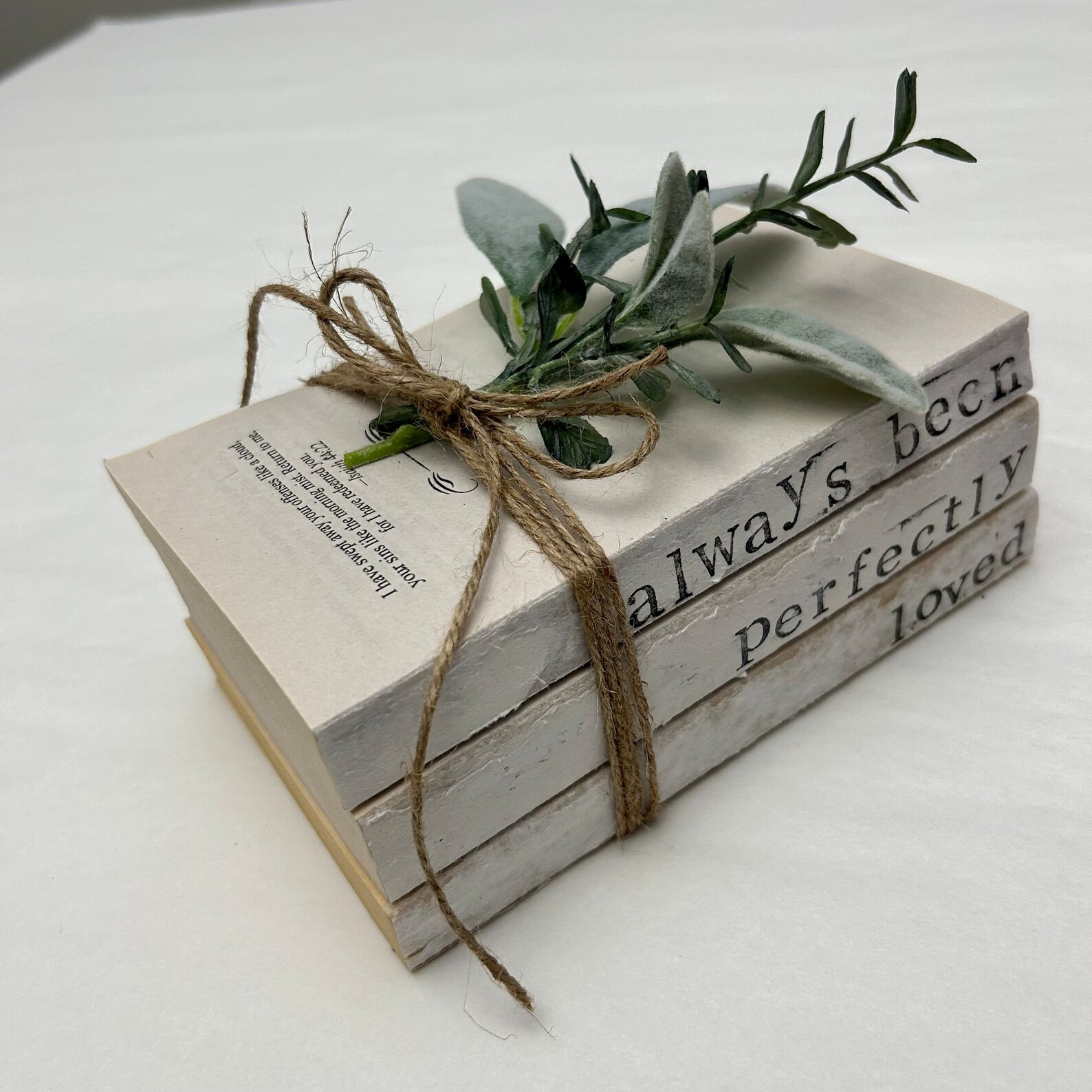 Hand-stamped Farmhouse Book Stack With Christian Lyrics Stack - Etsy