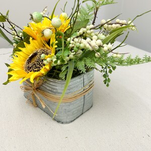 Small Sunflower Centerpiece, Artificial Sunflower Arrangement, Summer ...