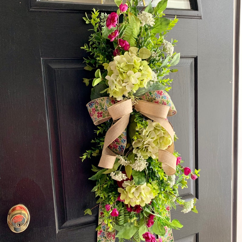 Everyday Hydrangea Swag Wreath for Front Door Hydrangea Twig - Etsy