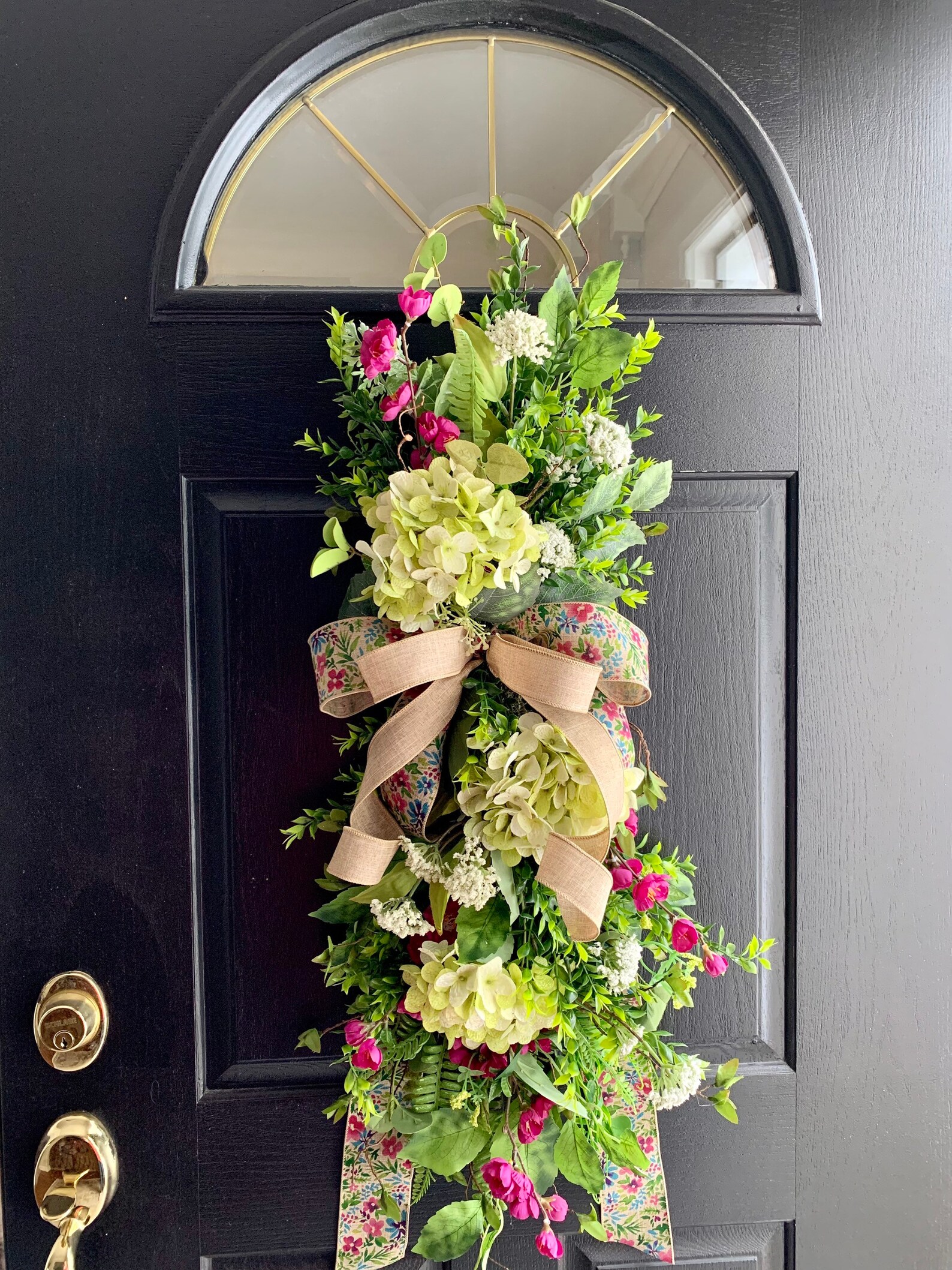 Everyday Hydrangea Swag Wreath for Front Door Hydrangea Twig - Etsy
