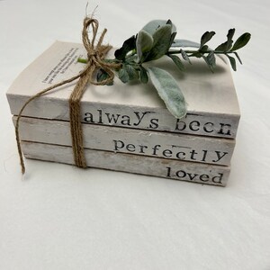 Hand-stamped Farmhouse Book Stack With Christian Lyrics Stack - Etsy