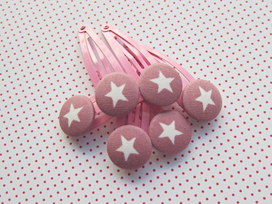 Star Hair Clips Rose Pink Stars Children's Hair Clips - Etsy UK