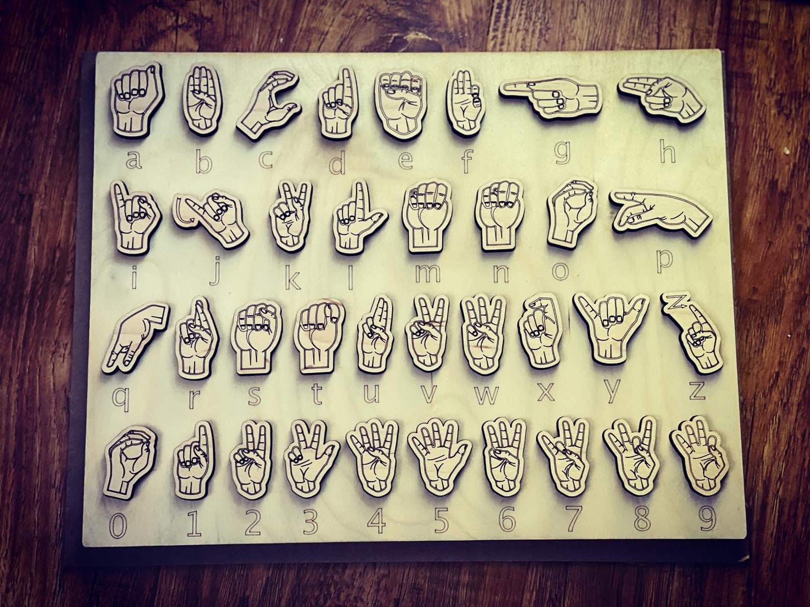 ASL American Sign Language Wood Puzzle SVG Glowforge Ready Digital File ...