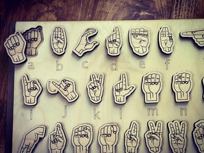 ASL American Sign Language Wood Puzzle SVG Glowforge Ready - Etsy