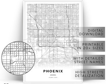 Printable Phoenix Map - Etsy