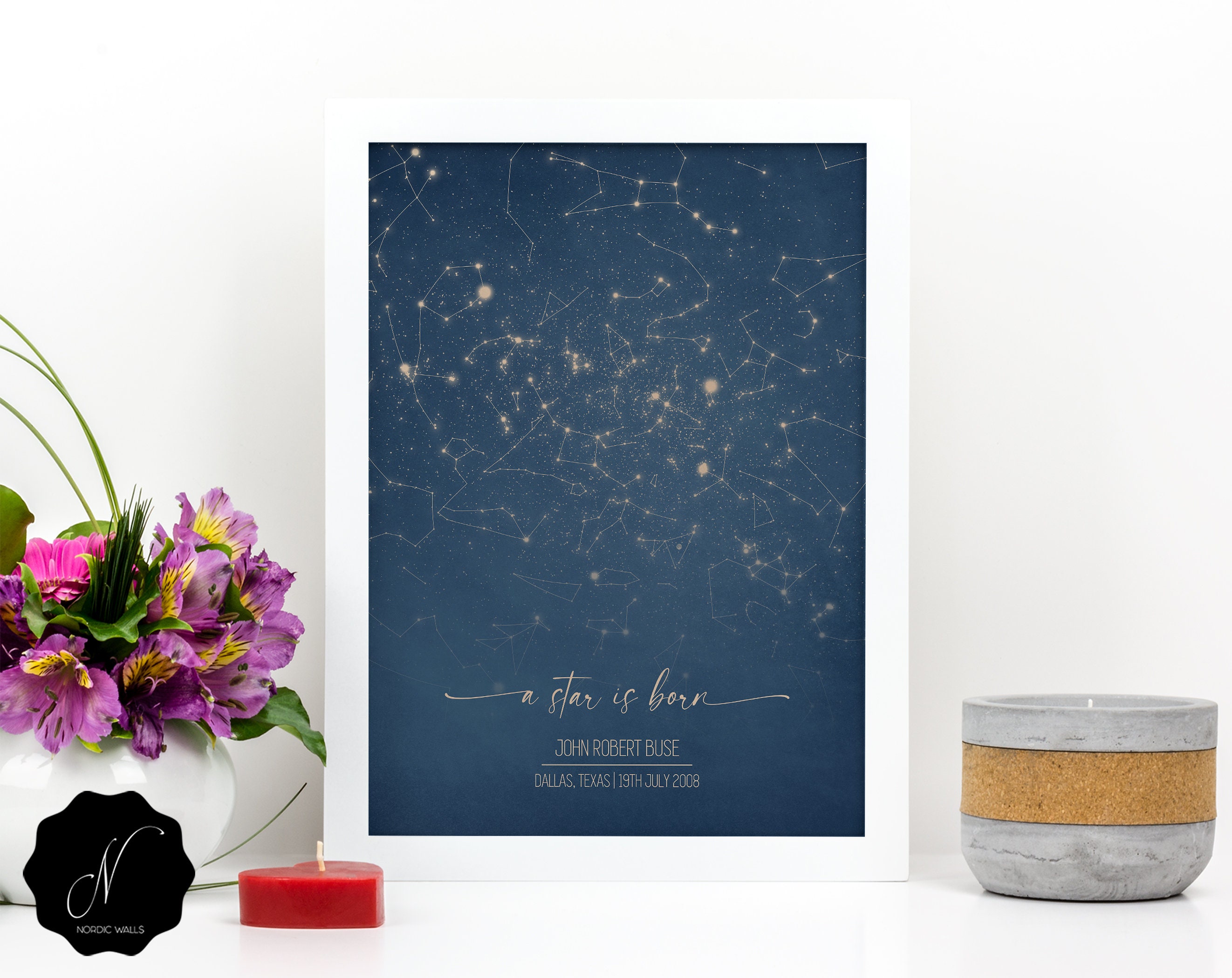 Constellation Map Print Personalized Star Map Custom Star - Etsy