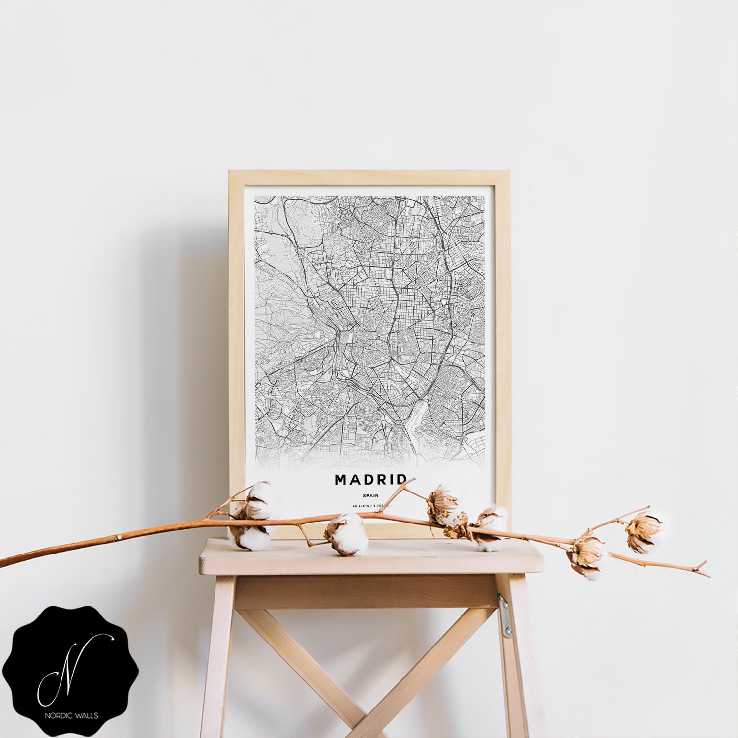 Madrid Map Print Map as Art Printable Map of Madrid Map | Etsy