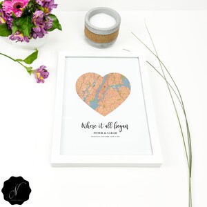 Our First Date Map, Where We Met Map Heart Map Print, Where It All ...