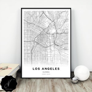 Los Angeles Printable Map, LA City Map Print, Los Angeles Map as Art ...