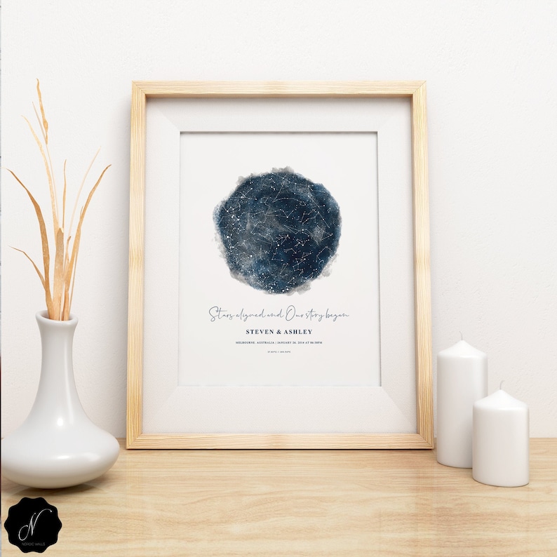Custom Sky Map Wall Art Custom Map Gift Custom Star Map by - Etsy