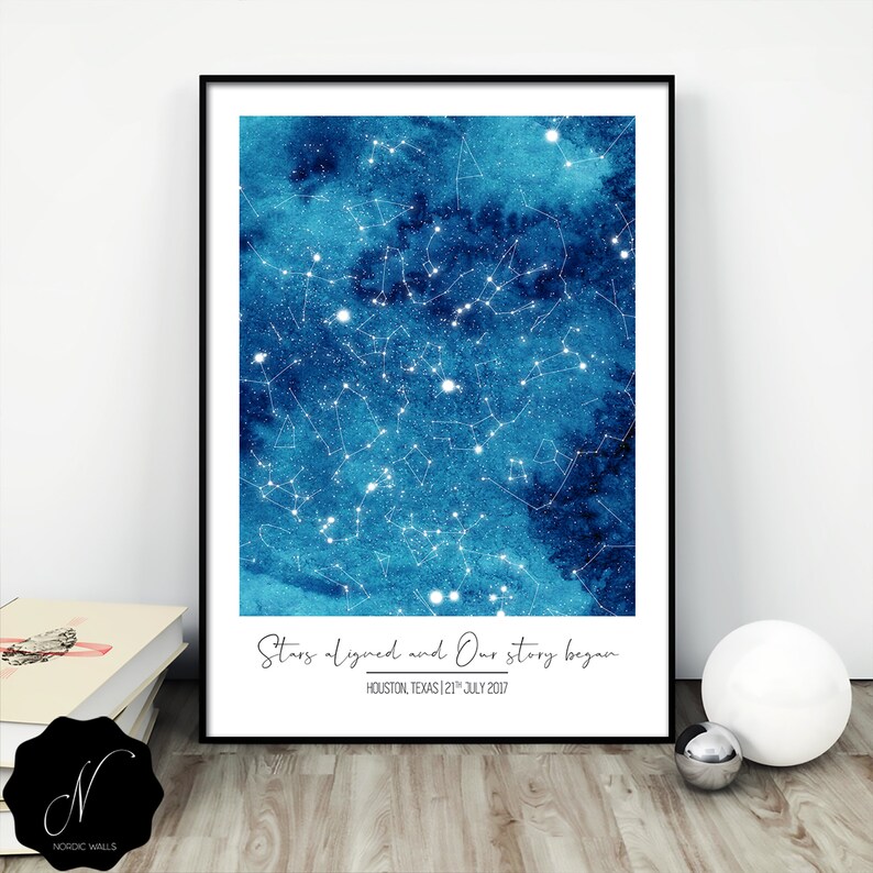 Custom Star Map Personalized Star Map Gift Star Map by Date - Etsy