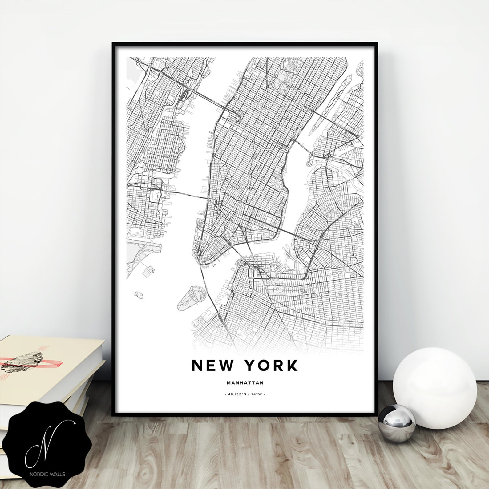 New York Map Print Manhattan Map Print Map Gifts Map as Art - Etsy