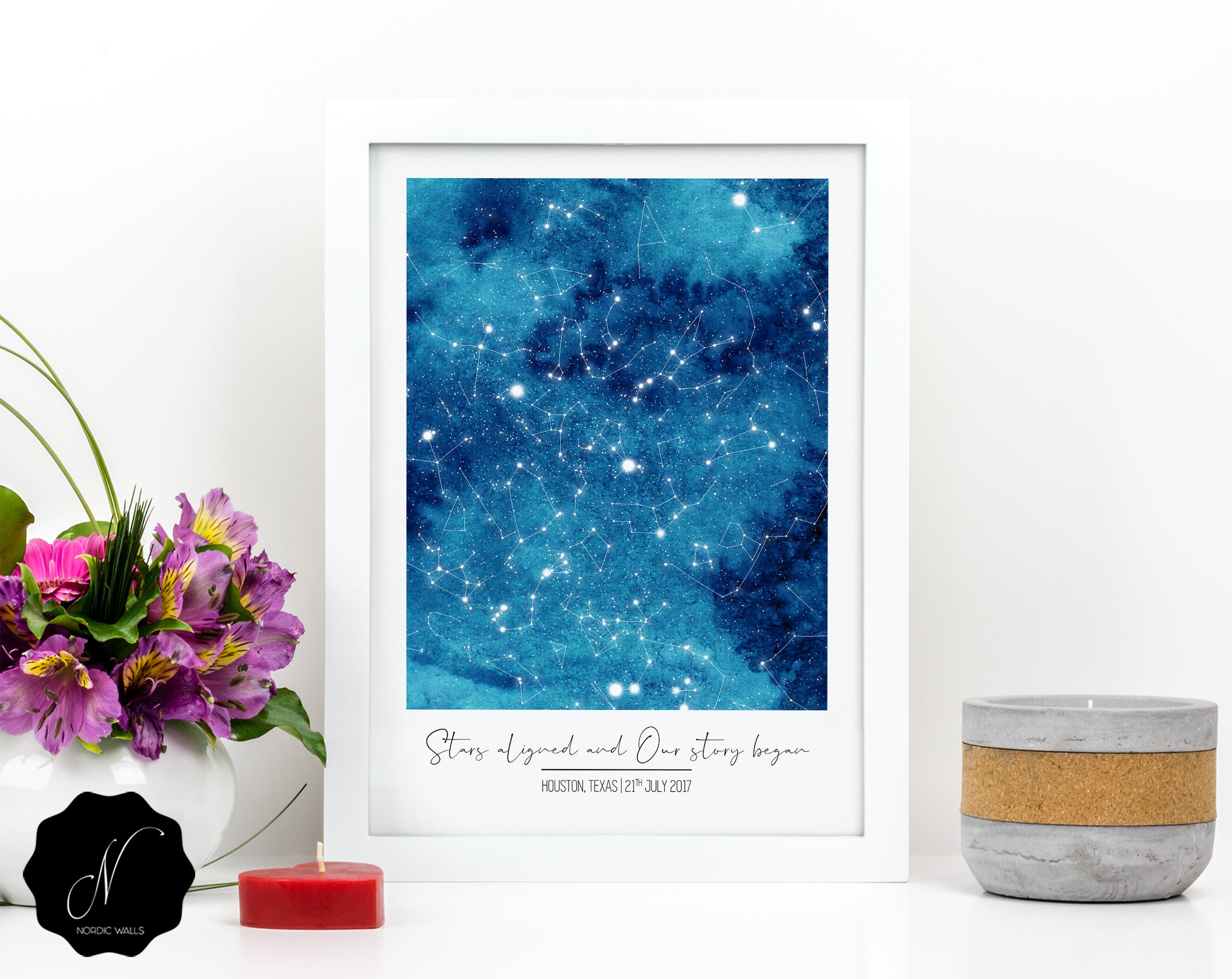 Custom Star Map Personalized Star Map Gift Star Map by Date - Etsy