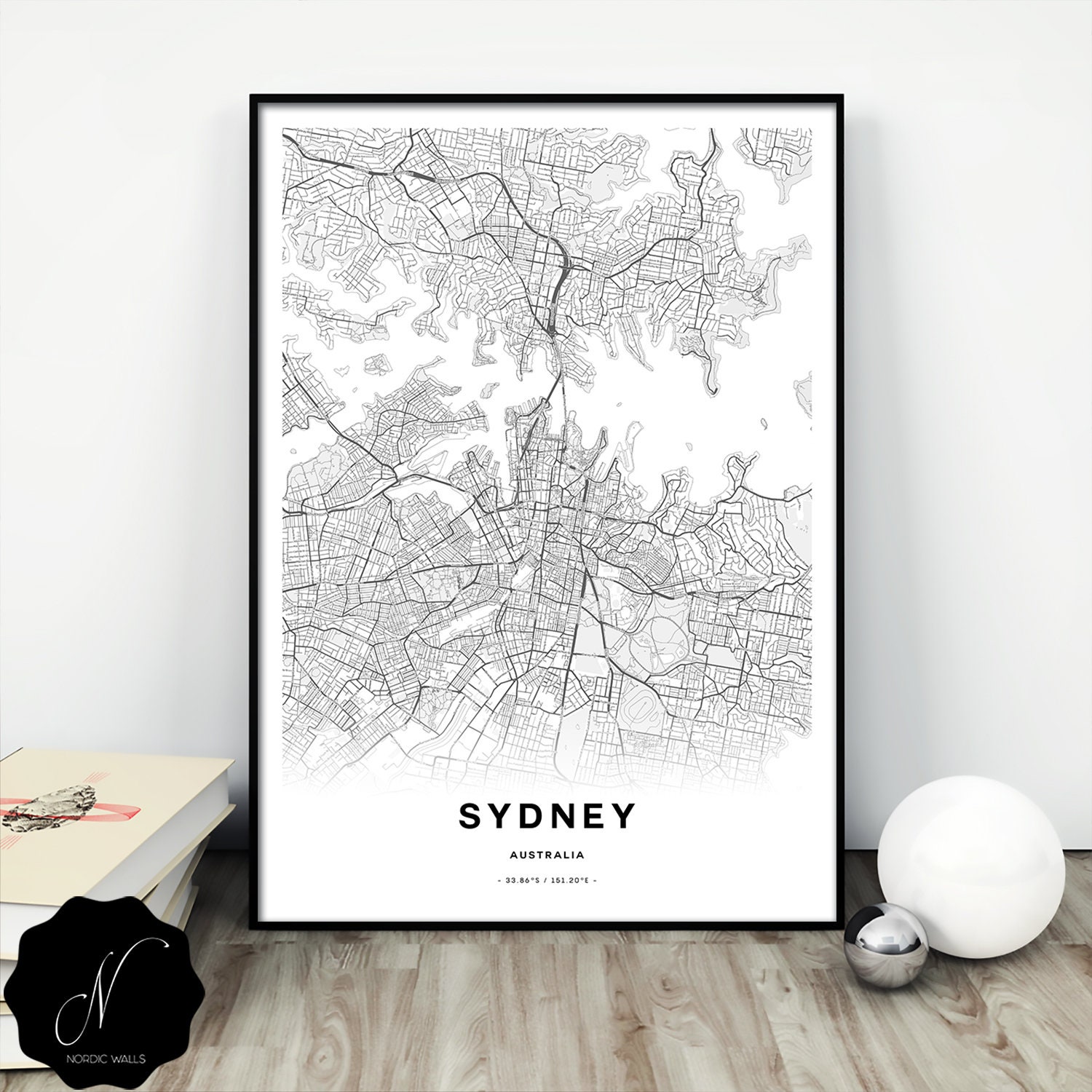 Sydney Map Print Maps As Art Sydney City Map Wall Art | Etsy