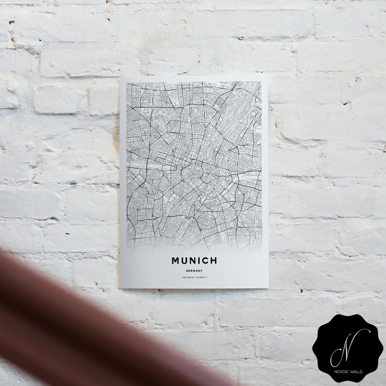 Munich Map Printable Wall Art Maps as Art Printable Map of - Etsy
