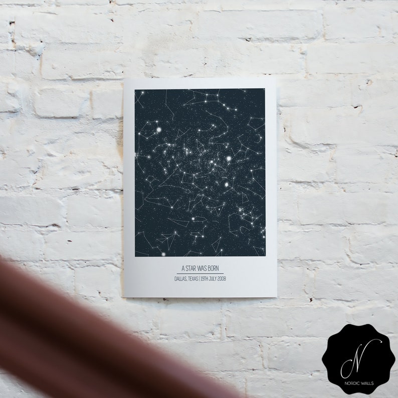 Anniversary Star Map, Star Map by Date, Celestial Map Print, Star Map ...