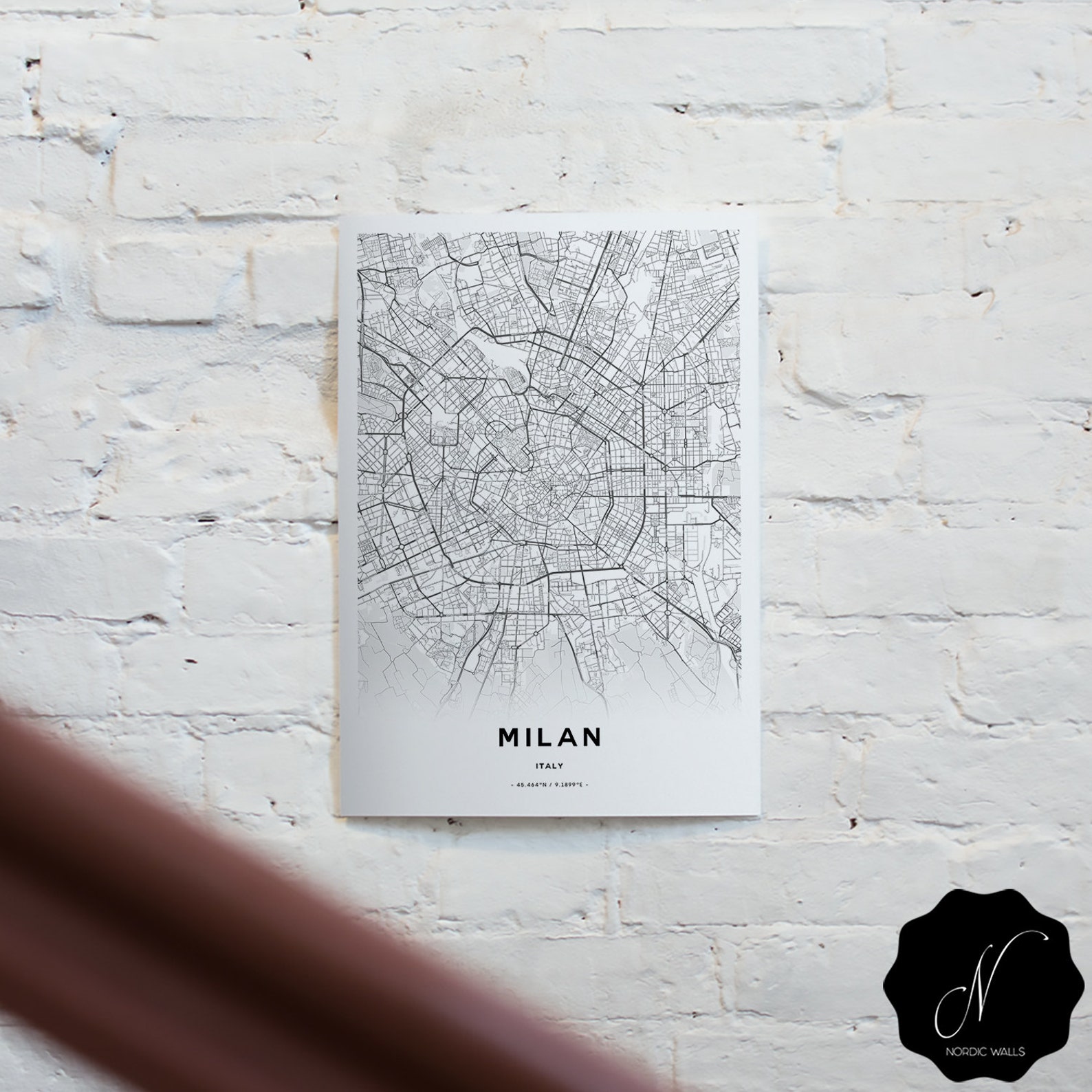 Milan Map Printable Wall Art Maps As Art Printable Map Of | Etsy