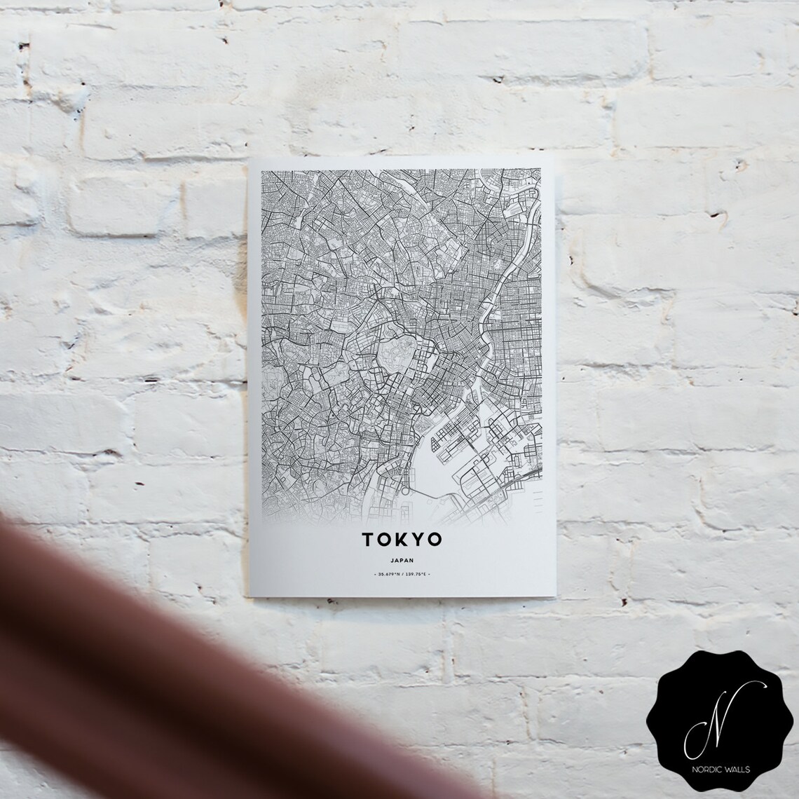 Tokyo Map Print Map as Art Printable Map of Tokyo Wall Art - Etsy