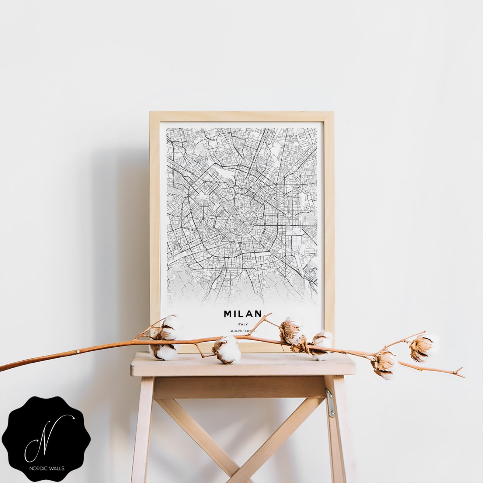 Milan Map Printable Wall Art Maps as Art Printable Map of - Etsy