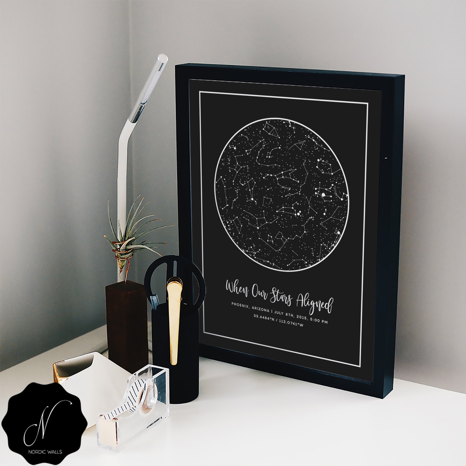 Celestial Star Map, First Anniversary Gift, Custom Star Map Digital ...