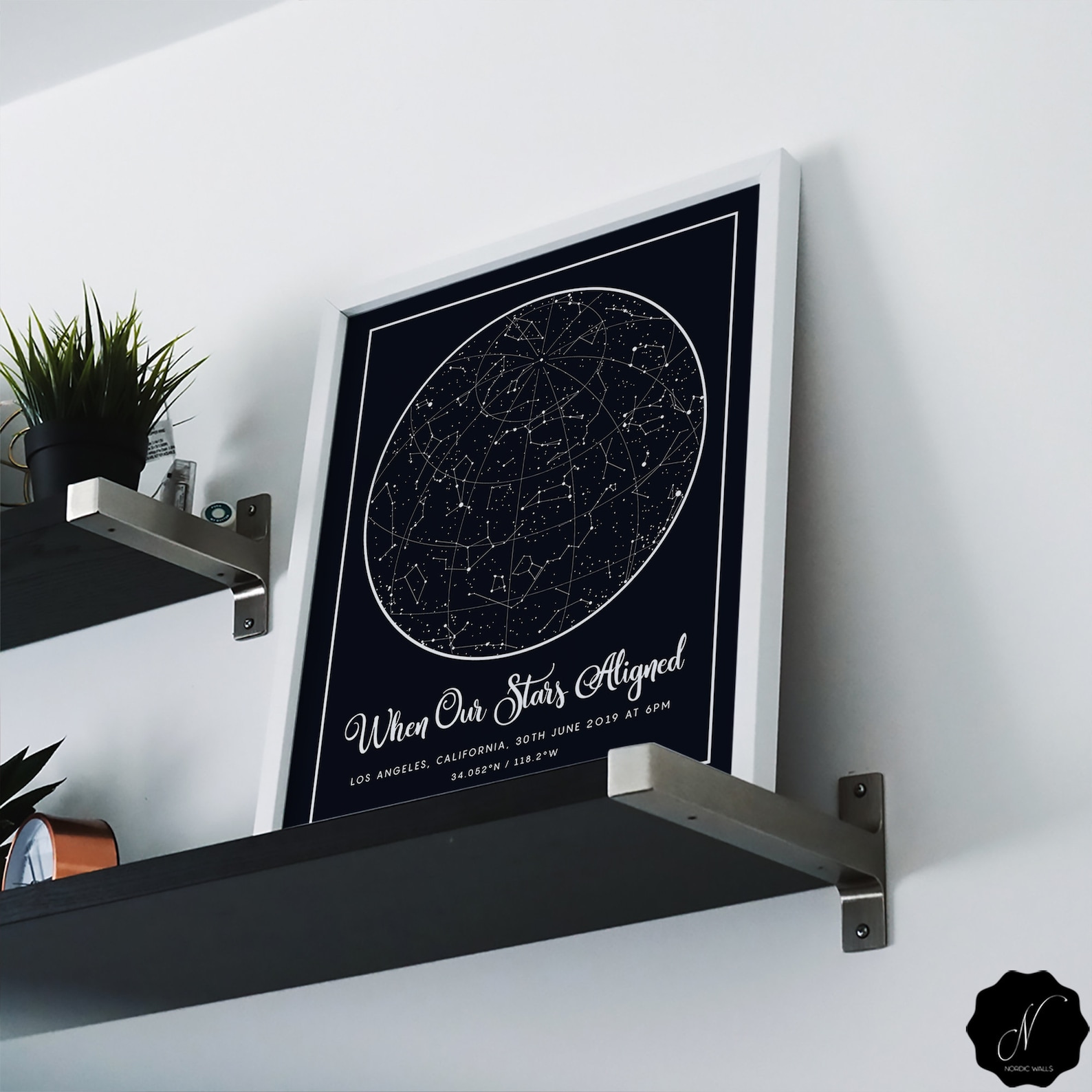 Star Map Printable First Anniversary Gift Engagement Gift | Etsy