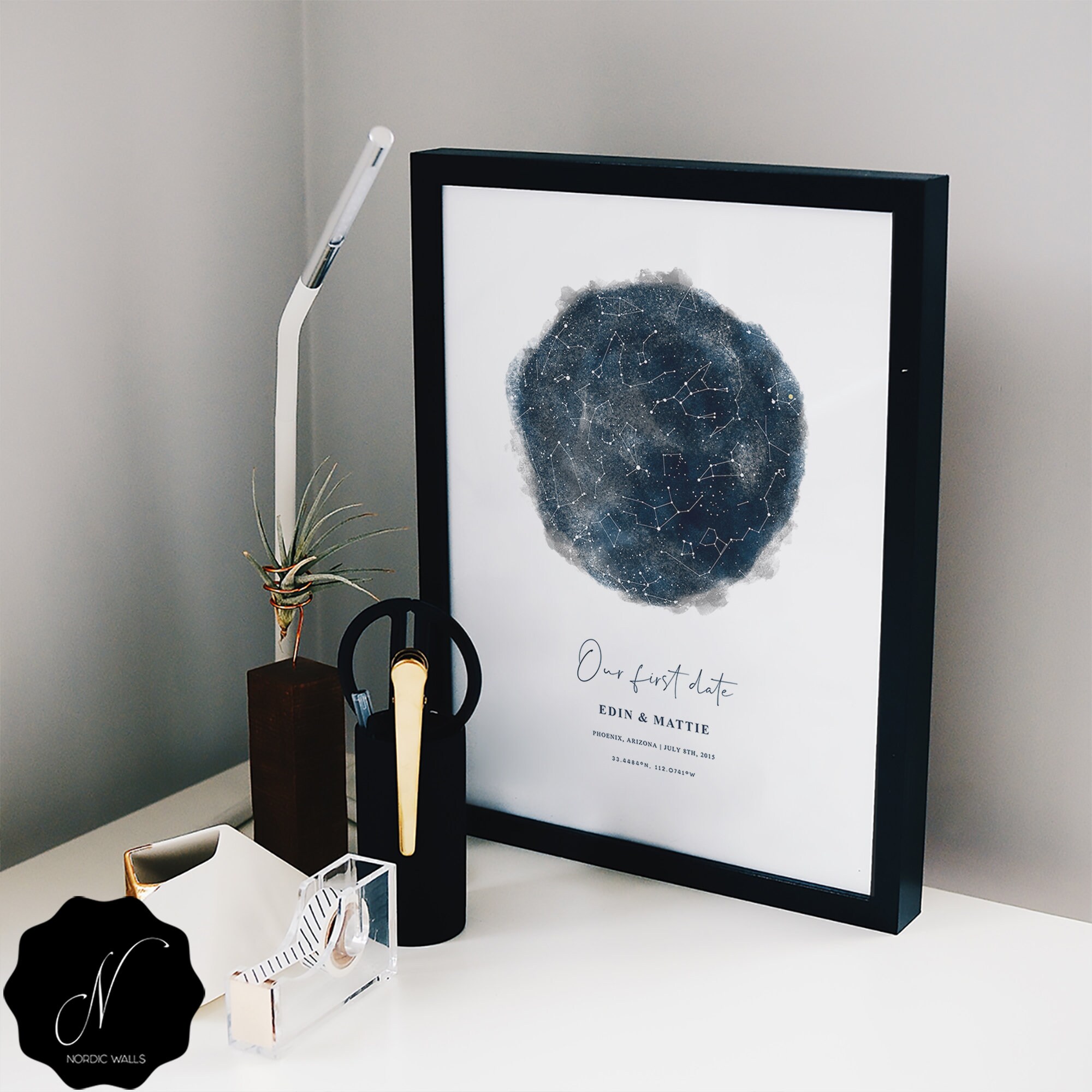 Our First Date Star Map Print 1st Date Anniversary Gift - Etsy