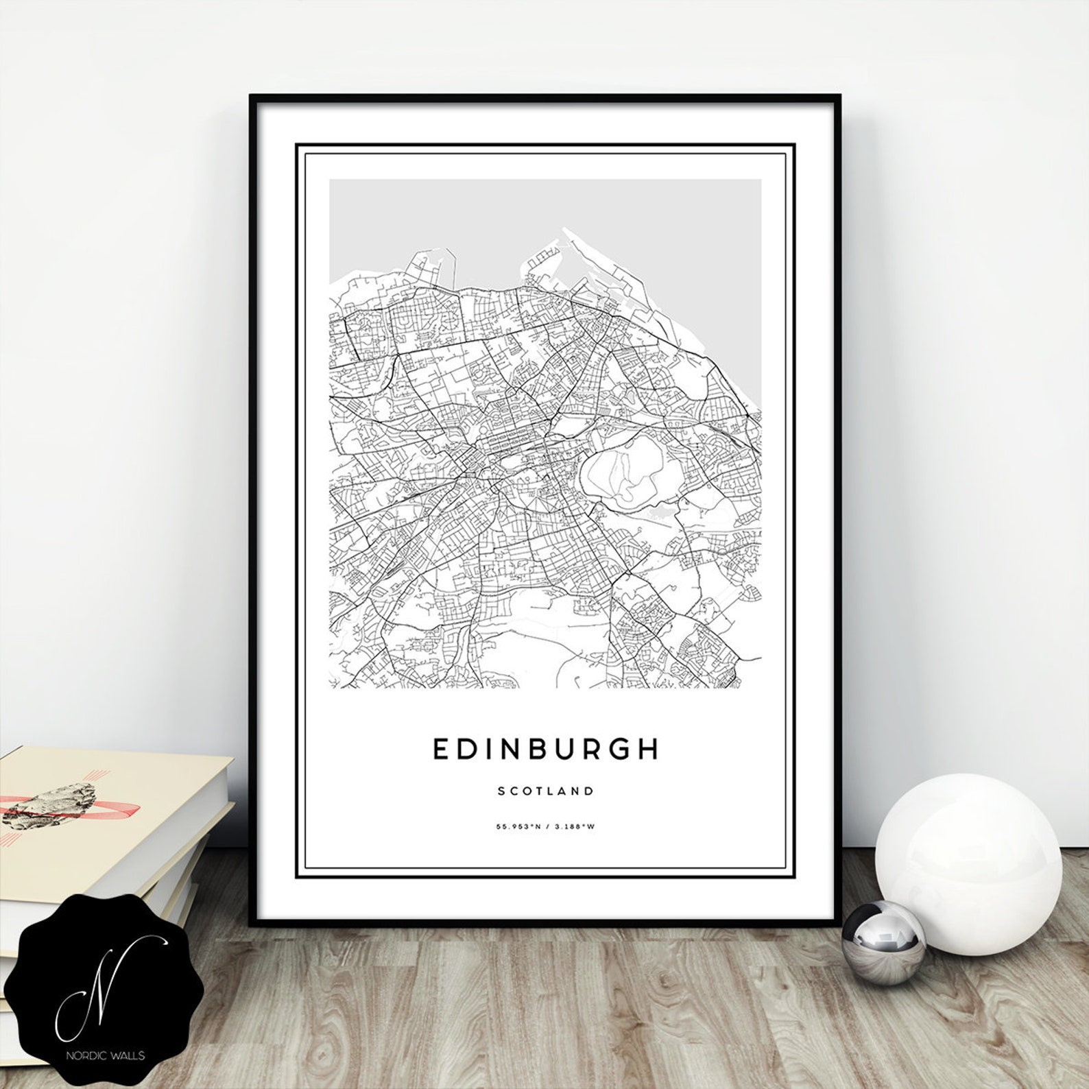 Edinburgh Map Printable Wall Art Map of Edinburgh Wall Art | Etsy
