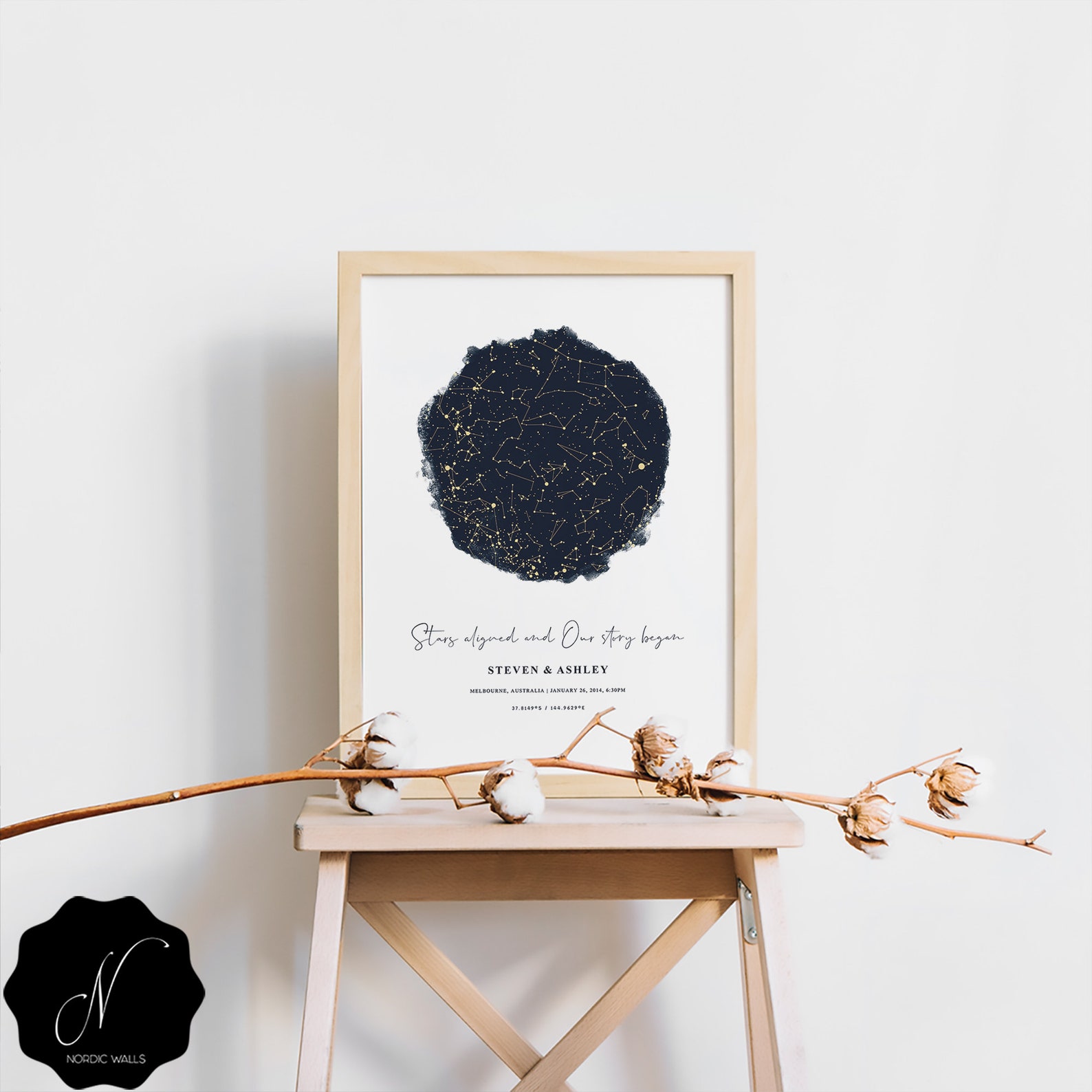 Realistic Star Map Art Star Map by Date Personalized Star - Etsy