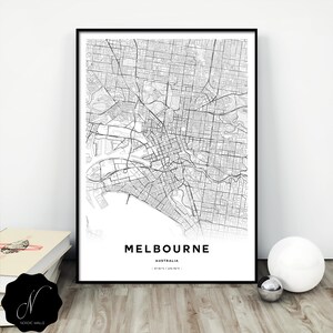 Melbourne Map Print, Melbourne City Map Wall Art Prints, Map as Art ...