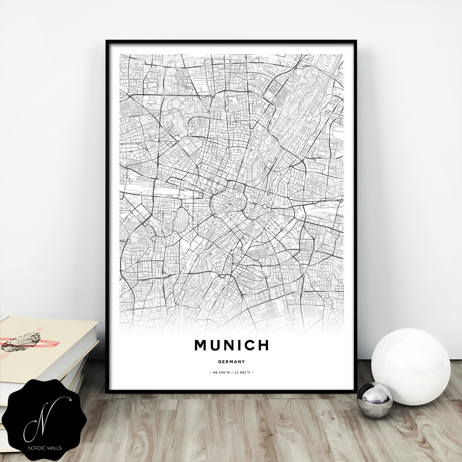 Munich Map Printable Wall Art Maps as Art Printable Map of - Etsy