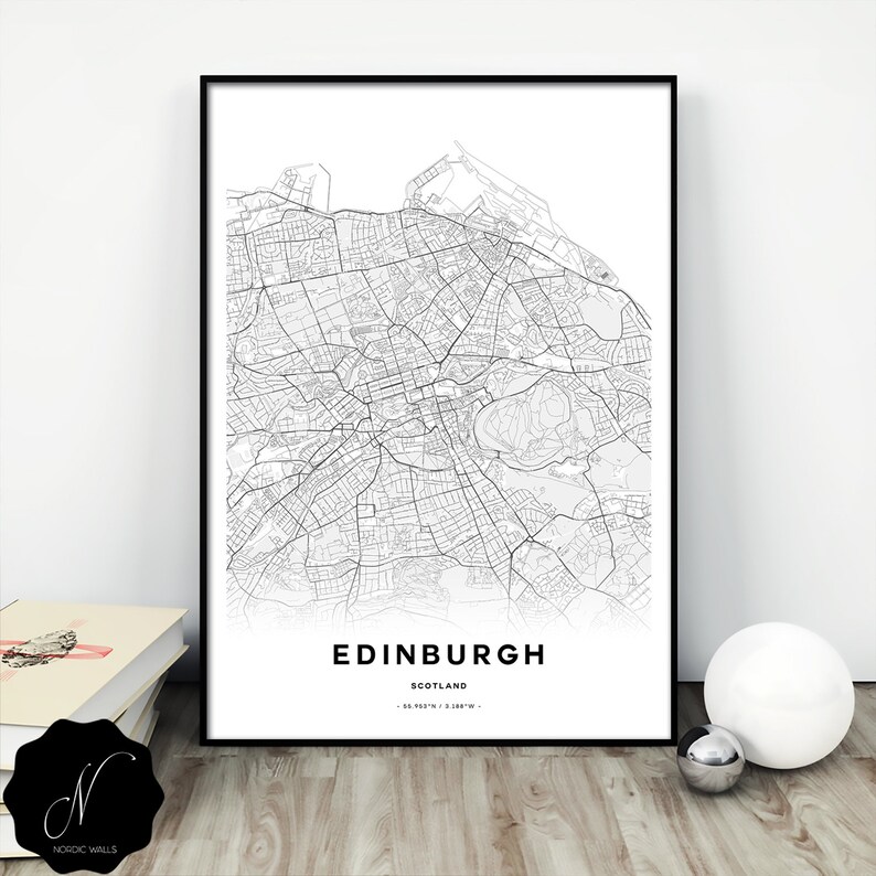 Edinburgh Map Print Maps as Art Printable Map of Edinburgh - Etsy