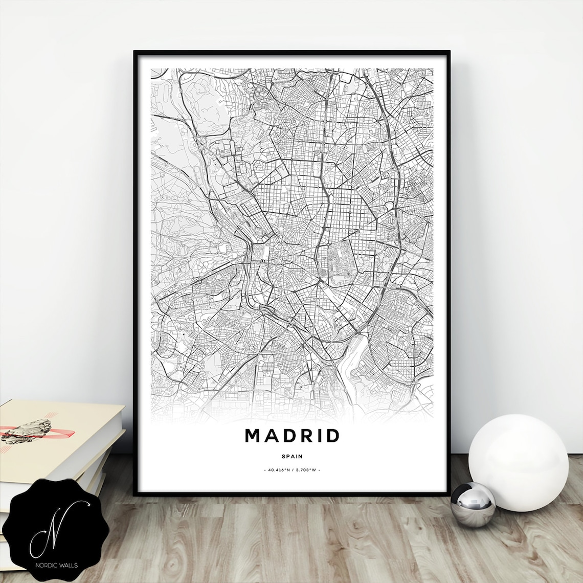 Madrid Map Print Map as Art Printable Map of Madrid Map | Etsy