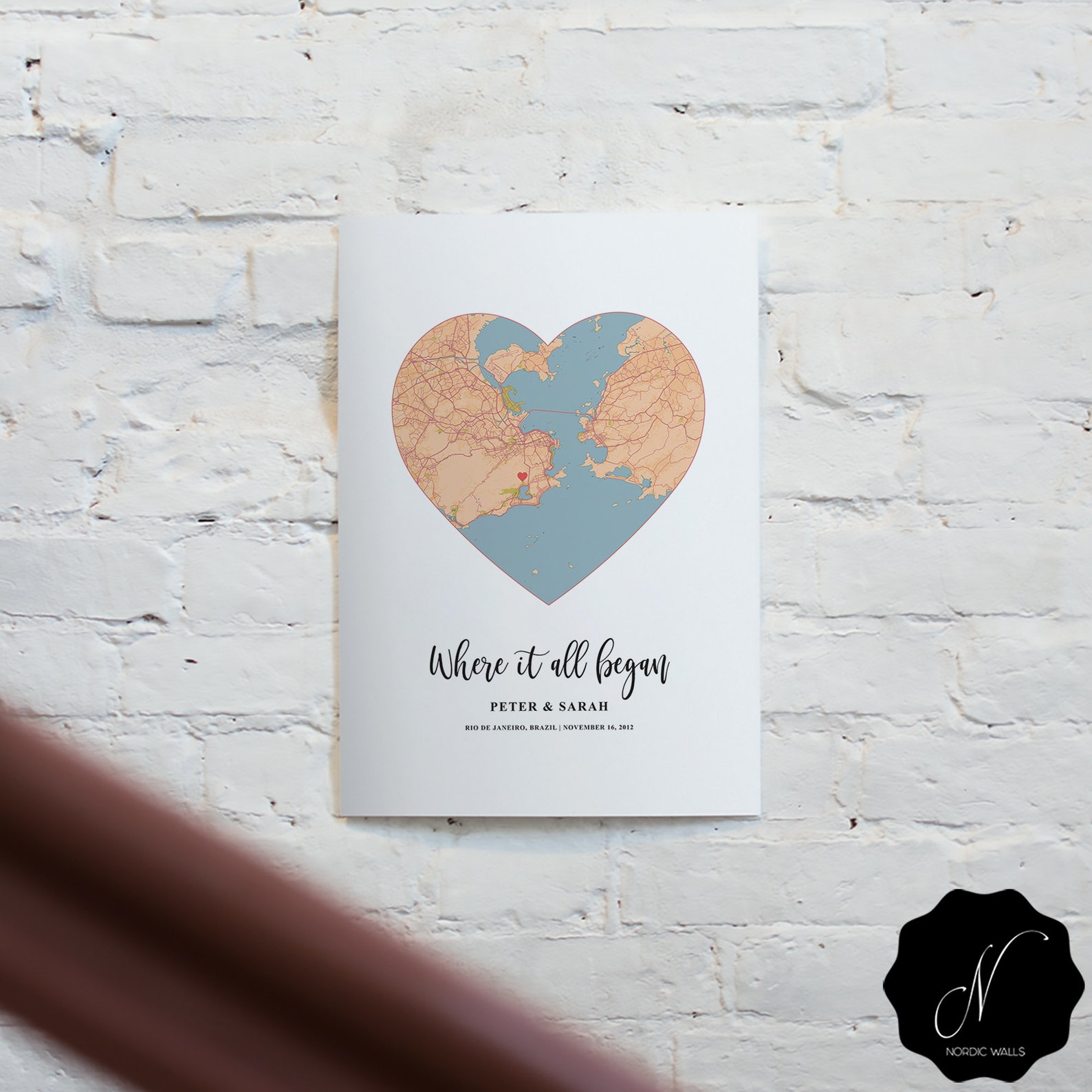 Our First Date Map Where We Met Map Heart Map Print Where It - Etsy