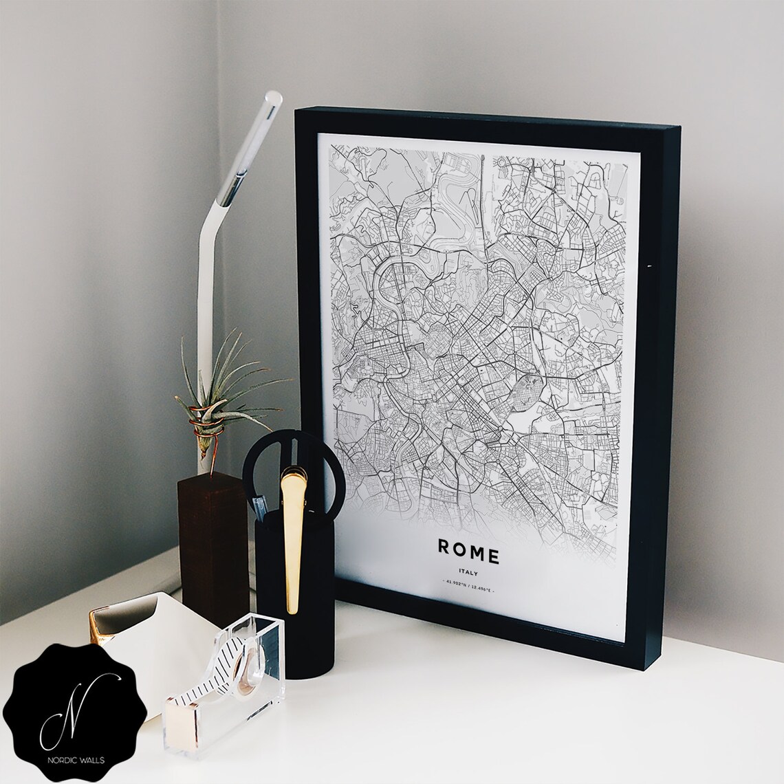 Rome Map Print Map as Art Printable Map of Rome Wall Art | Etsy