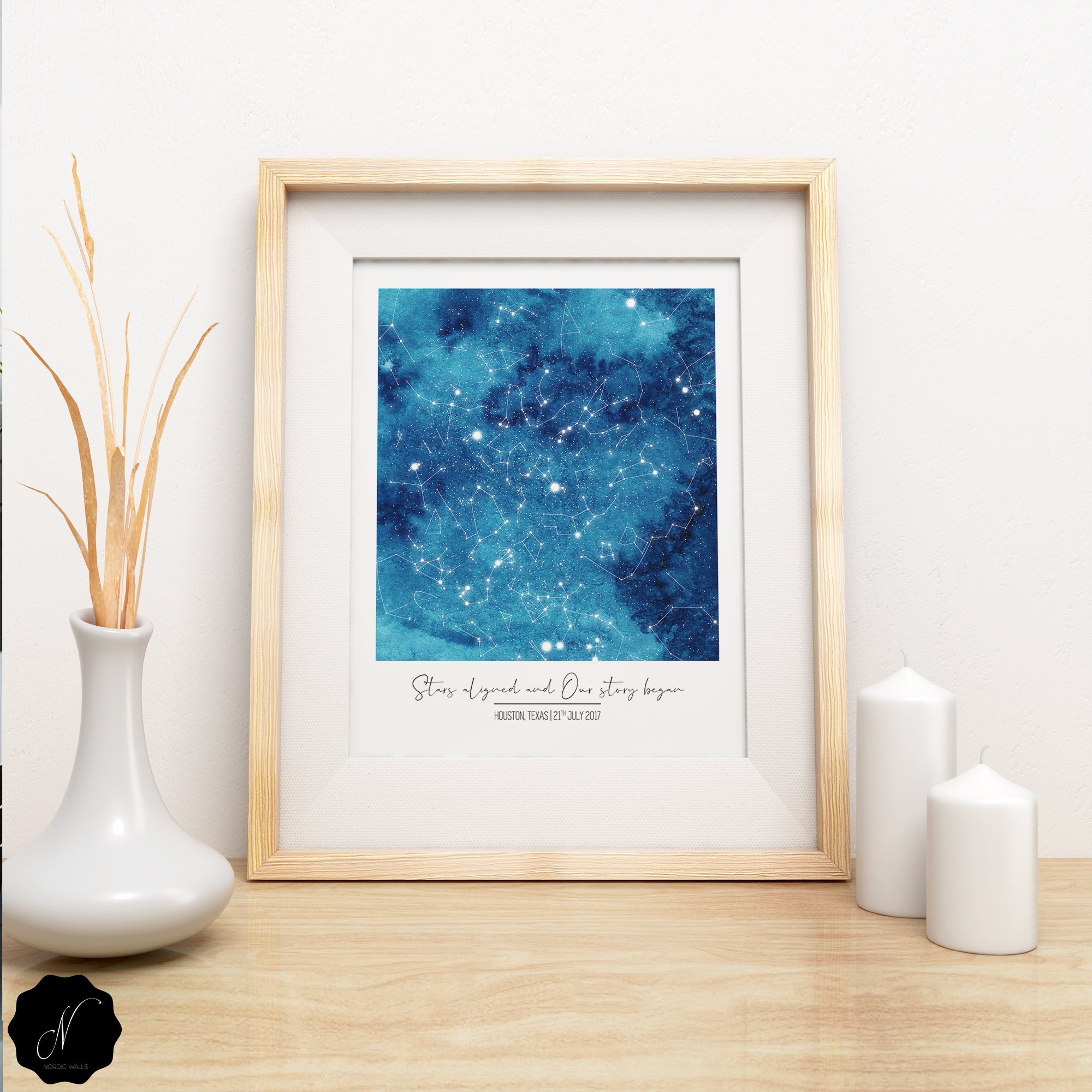 Custom Star Map Personalized Star Map Gift Star Map by Date - Etsy