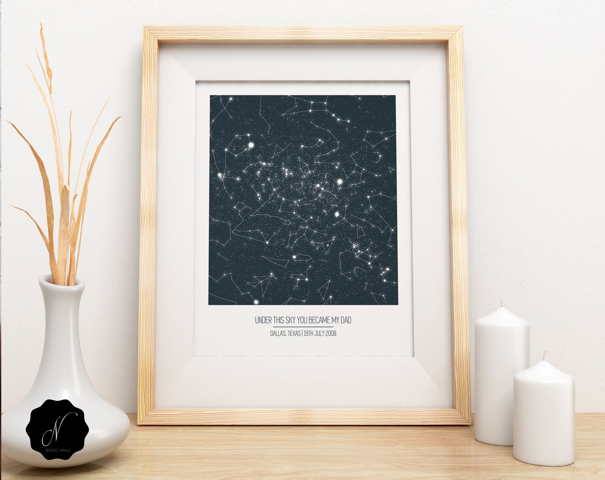 Anniversary Star Map, Star Map by Date, Celestial Map Print, Star Map ...